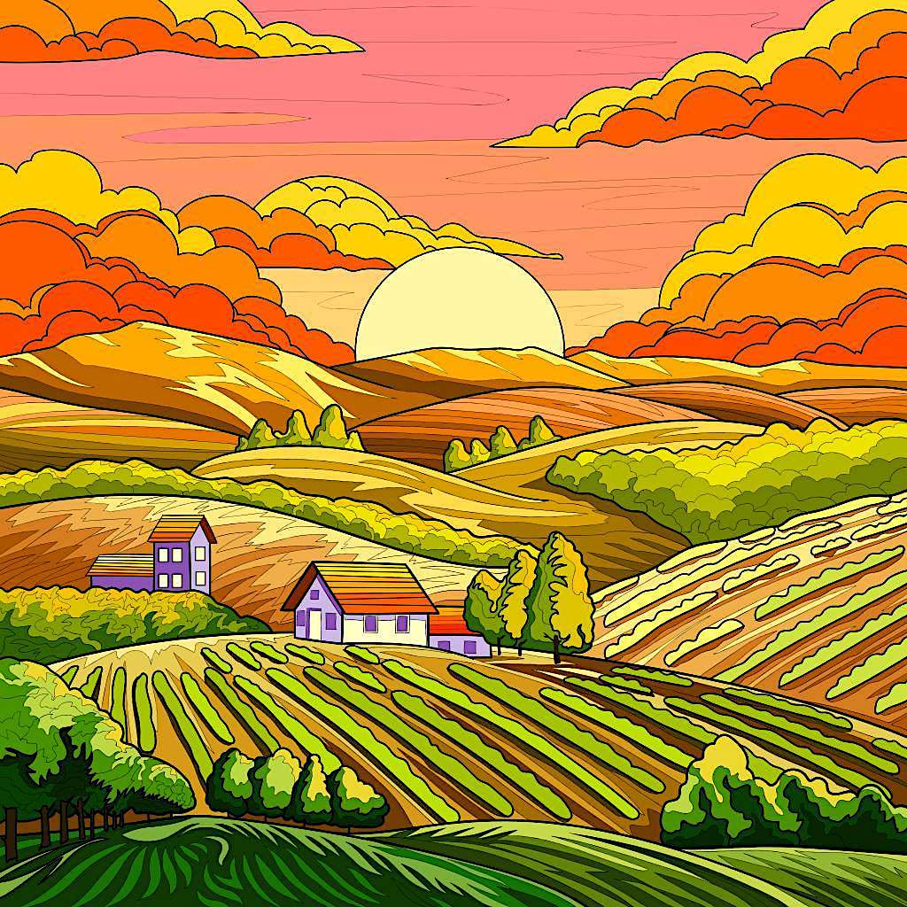 Solve 7 Colorscapes jigsaw puzzle online with 64 pieces