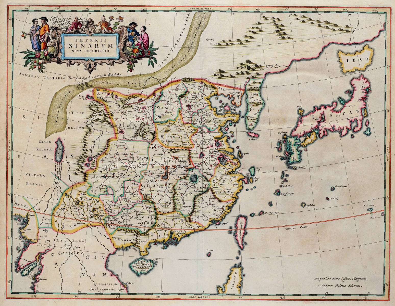 Solve old map of China by Blaeu (1649) jigsaw puzzle online with 475 pieces