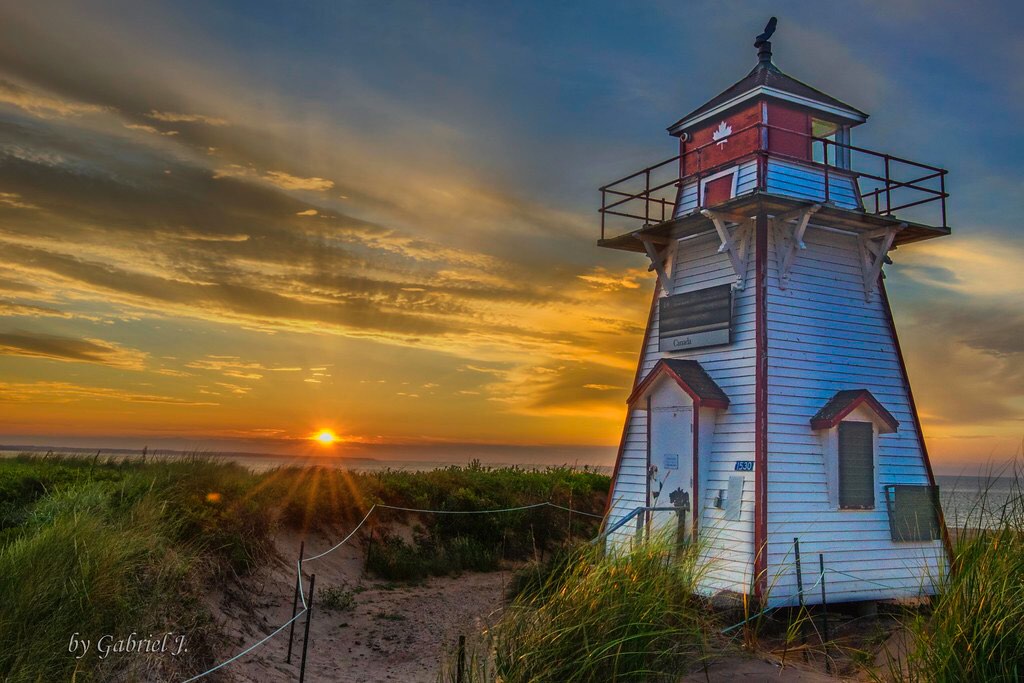 Solve Cove head Harbour Lighthouse sunset PEI jigsaw puzzle online with ...