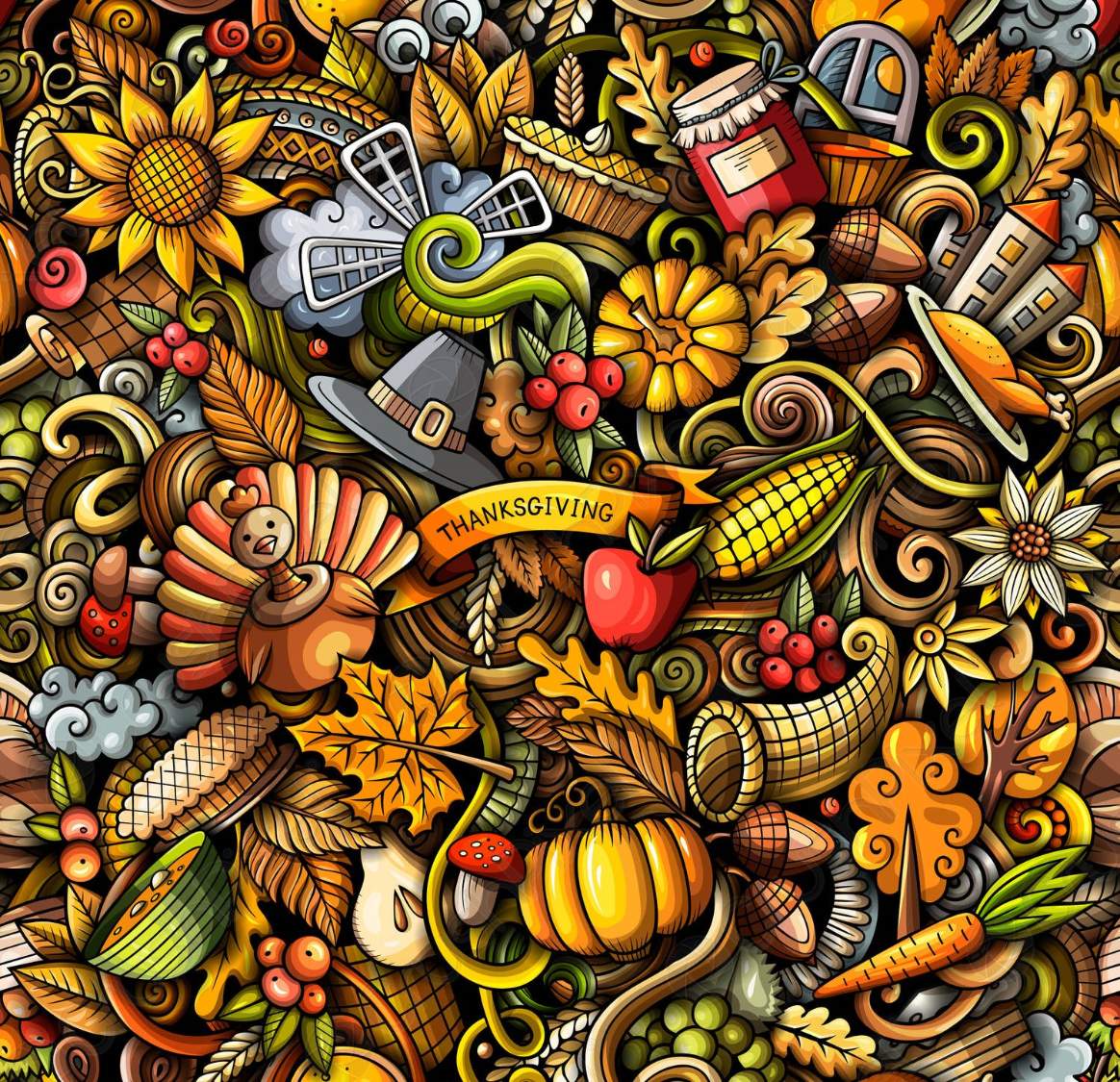 Solve Happy Thanksgiving #1 jigsaw puzzle online with 81 pieces