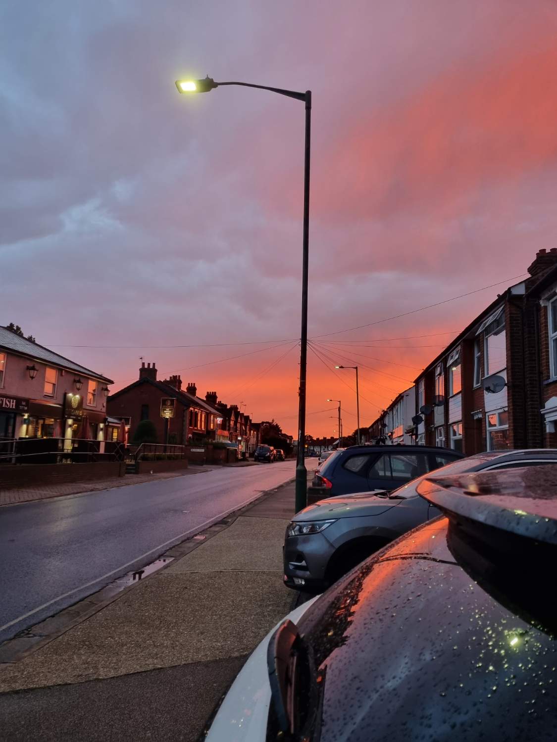 Solve Rain and red sky jigsaw puzzle online with 108 pieces