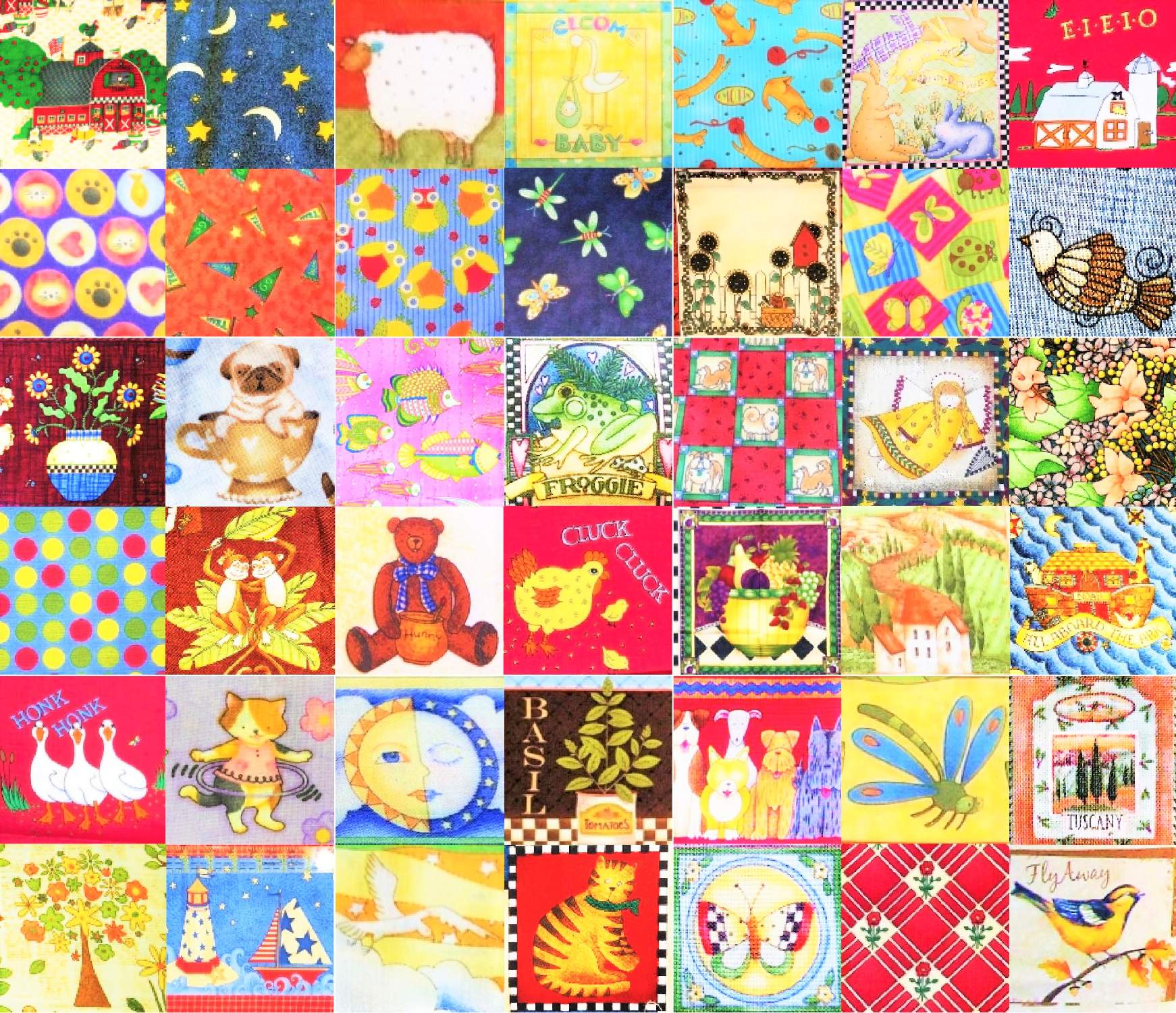 Solve PATCHWORK DEBBIE MUMM 5 jigsaw puzzle online with 255 pieces