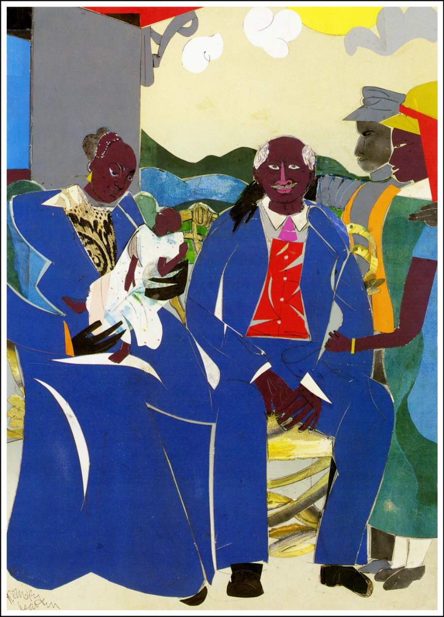 Solve Family (1988) ~ Romare Bearden jigsaw puzzle online with 70 pieces