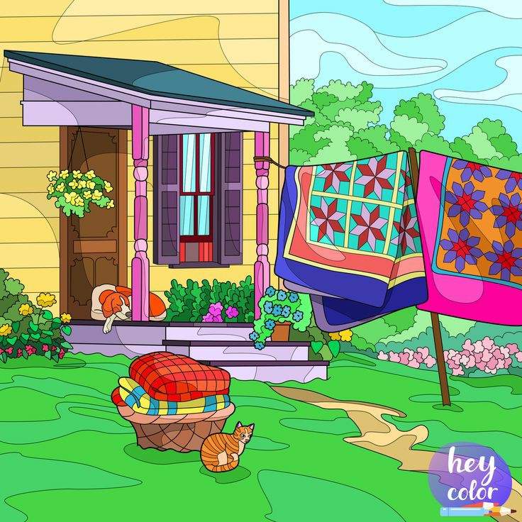 Solve WASHING DAY jigsaw puzzle online with 64 pieces