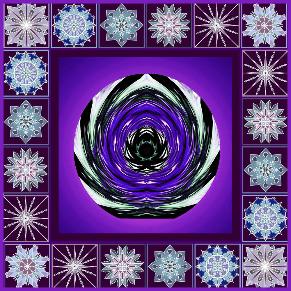 Solve Glass ball in a kaleido frame jigsaw puzzle online with 100 pieces