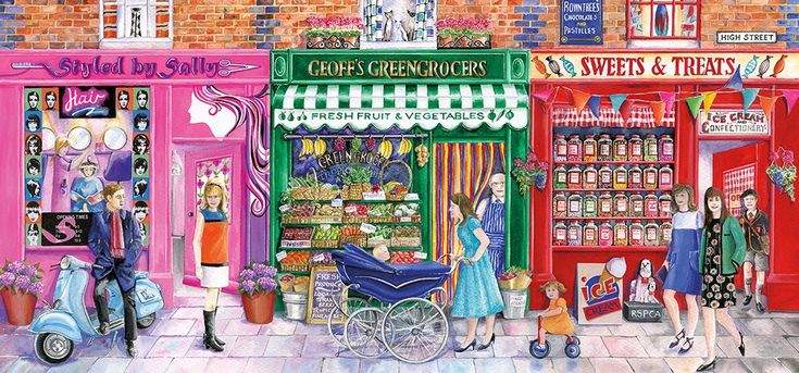 Solve Vintage Stores (1036) jigsaw puzzle online with 72 pieces