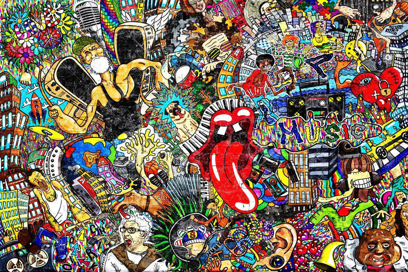 Solve Music graffiti jigsaw puzzle online with 294 pieces