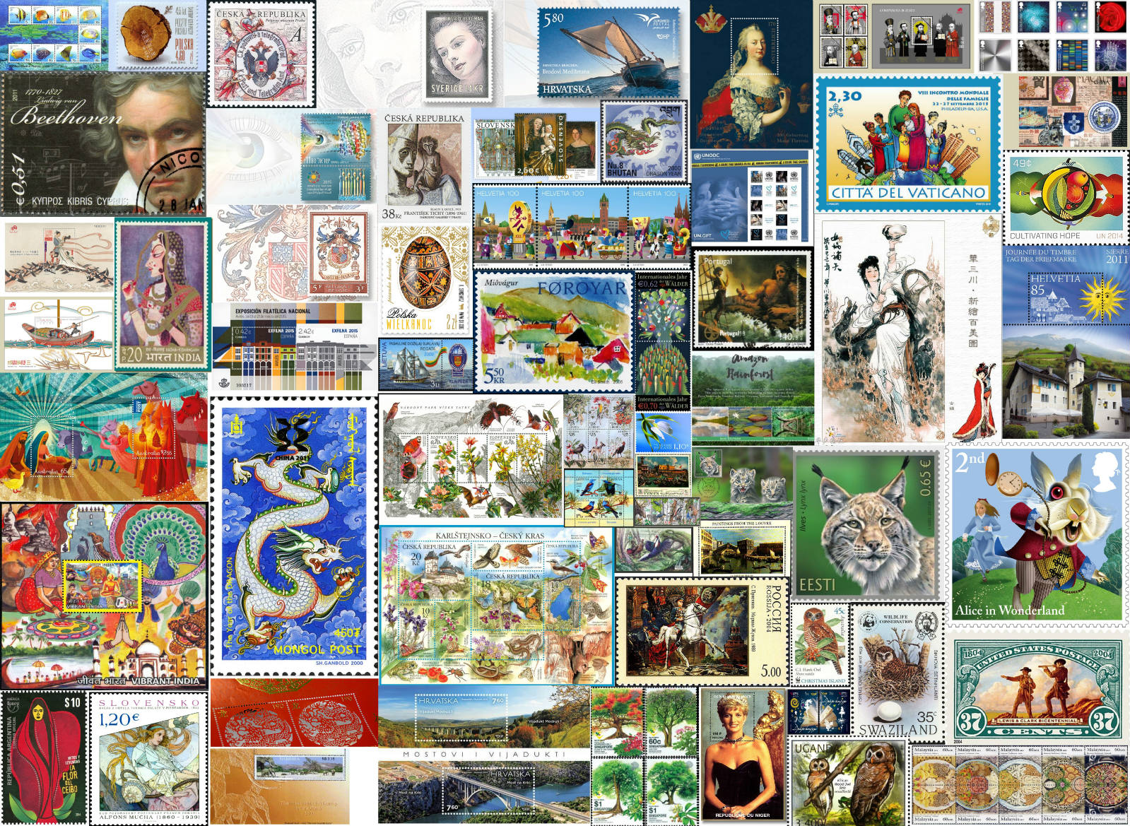 Solve Most beautiful stamps in the world jigsaw puzzle online with 234 ...