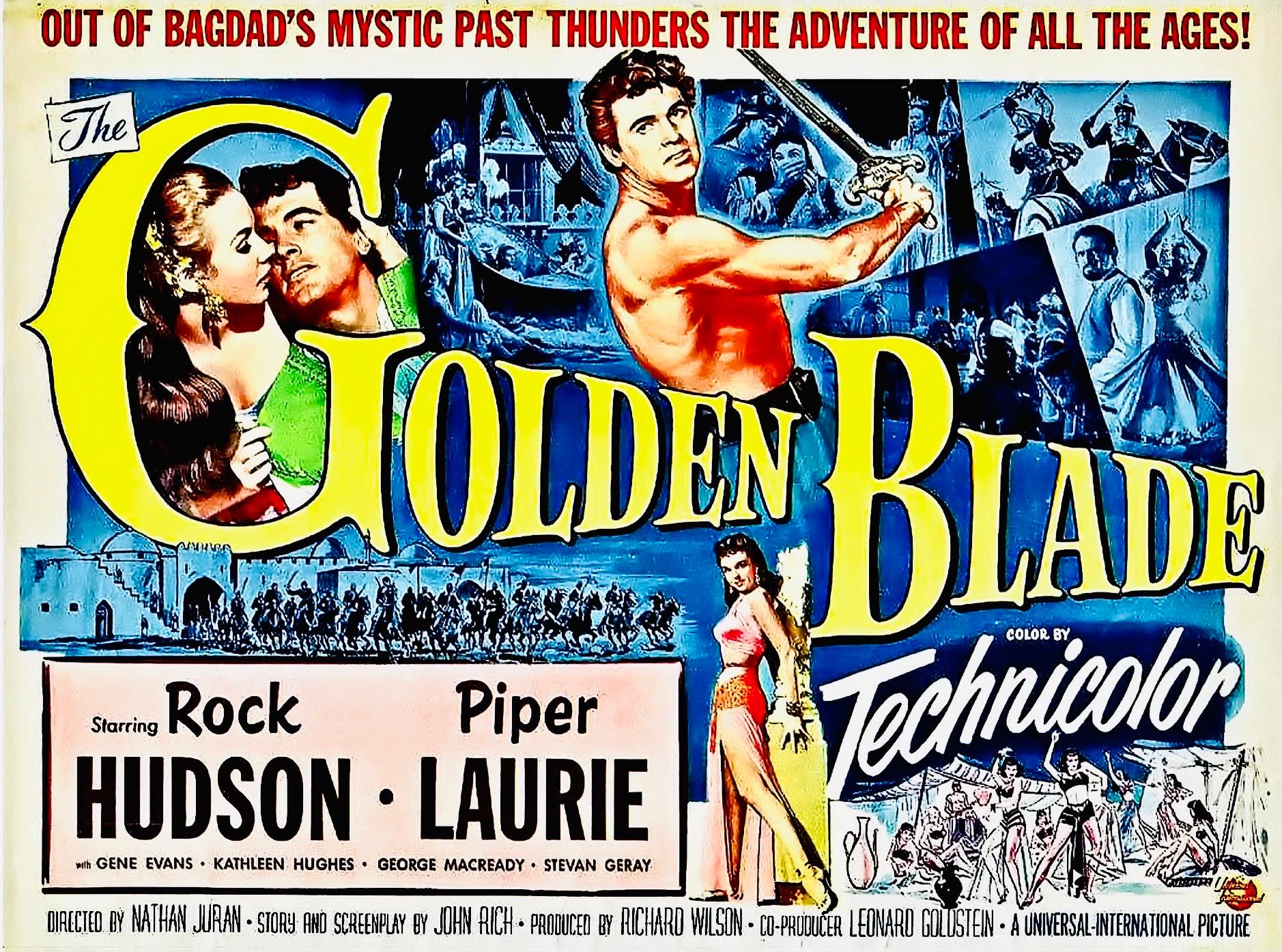 Solve THE GOLDEN BLADE - 1953 MOVIE POSTER - ROCK HUDSON, PIPER LAURIE ...