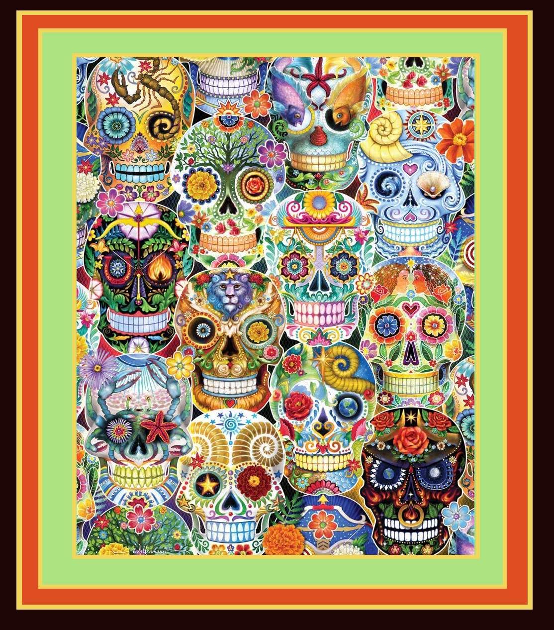 Solve Sugar Skulls (medium) jigsaw puzzle online with 168 pieces