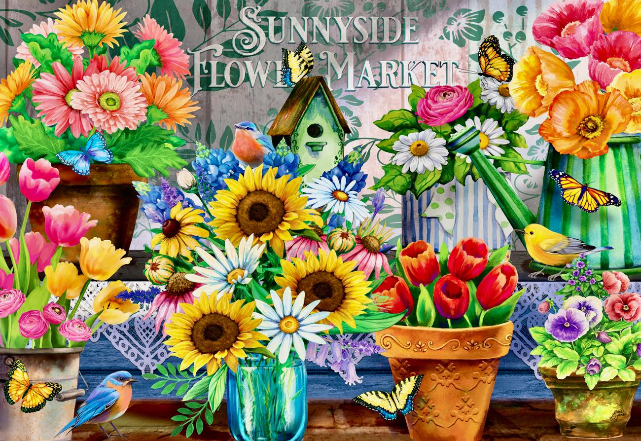 Solve SUNNYSIDE FLOWER MARKET jigsaw puzzle online with 88 pieces