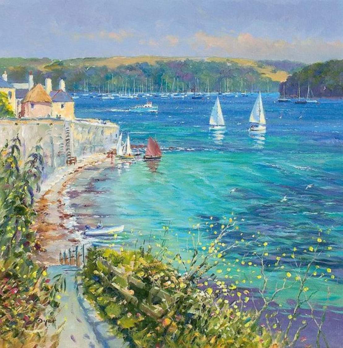 Solve Scenic ~ Ted Dyer (British, 1940...Current) jigsaw puzzle online ...