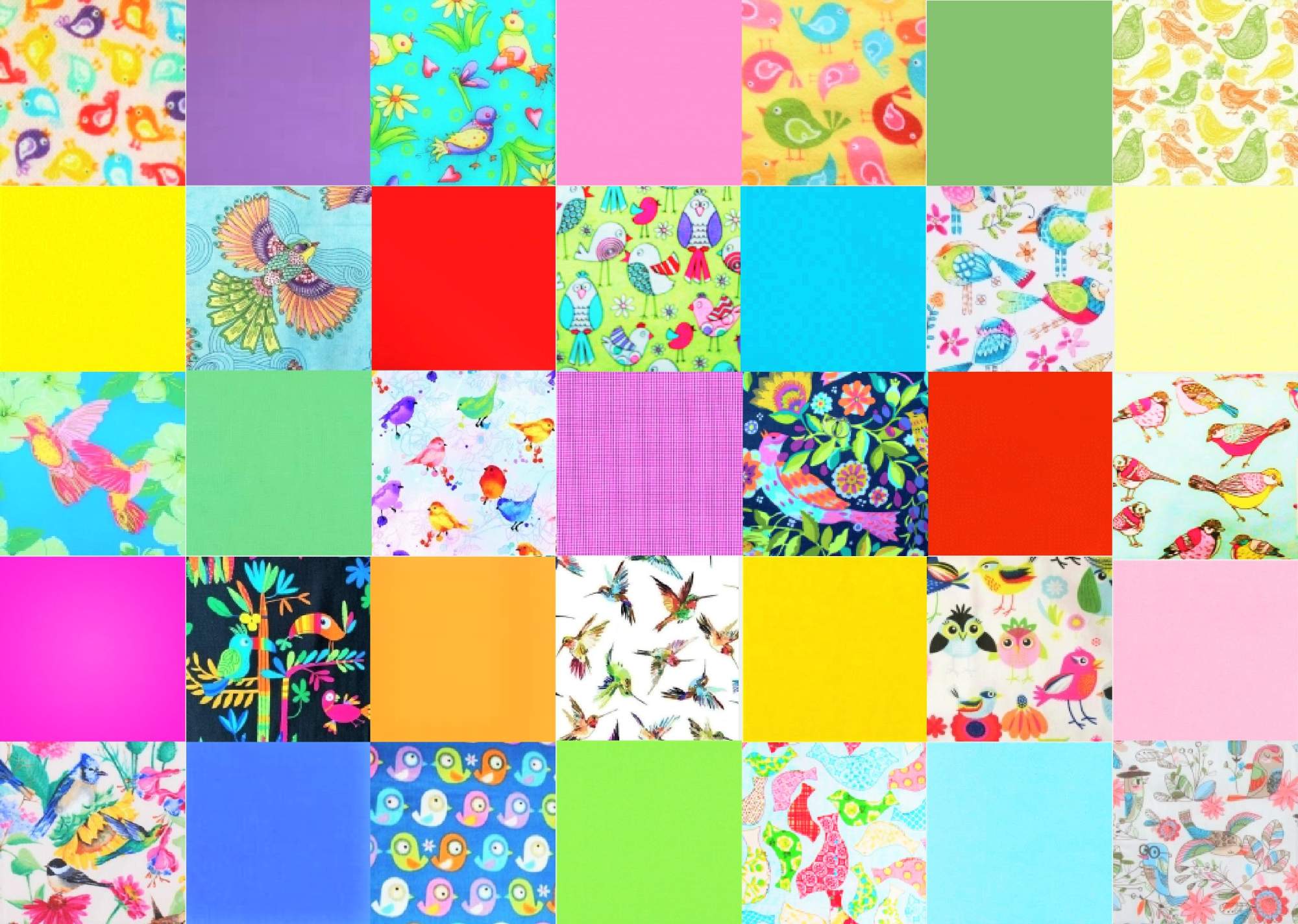 Solve PATCHWORK COLORBLOCK BIRDS jigsaw puzzle online with 391 pieces