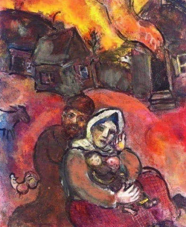 Solve Marc Chagall - The Ukrainian Family - painted during WWII ...