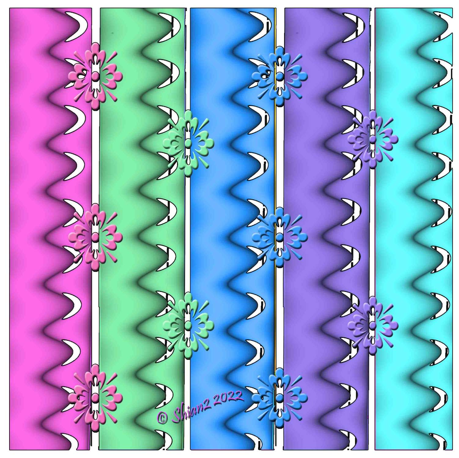 Solve Fancy Stripes and Flowers jigsaw puzzle online with 196 pieces