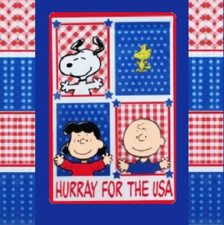 Solve Peanuts Hurray for the USA jigsaw puzzle online with 81 pieces