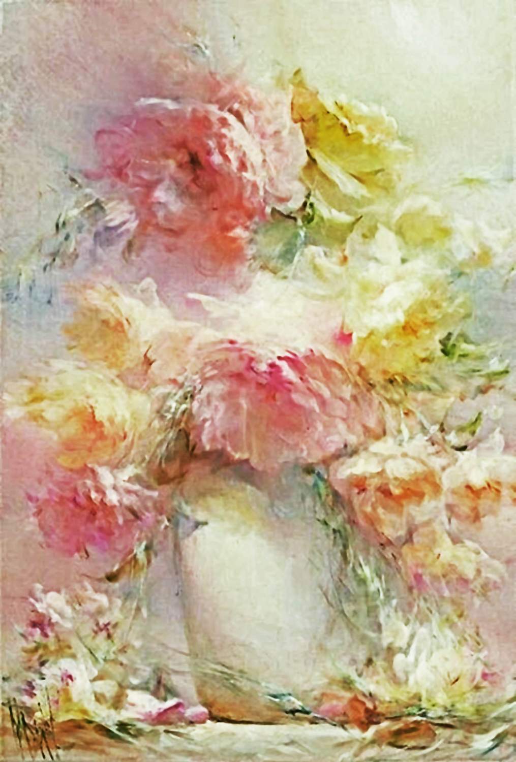 Solve Roses jaune et rose de Vladimir Babich jigsaw puzzle online with ...