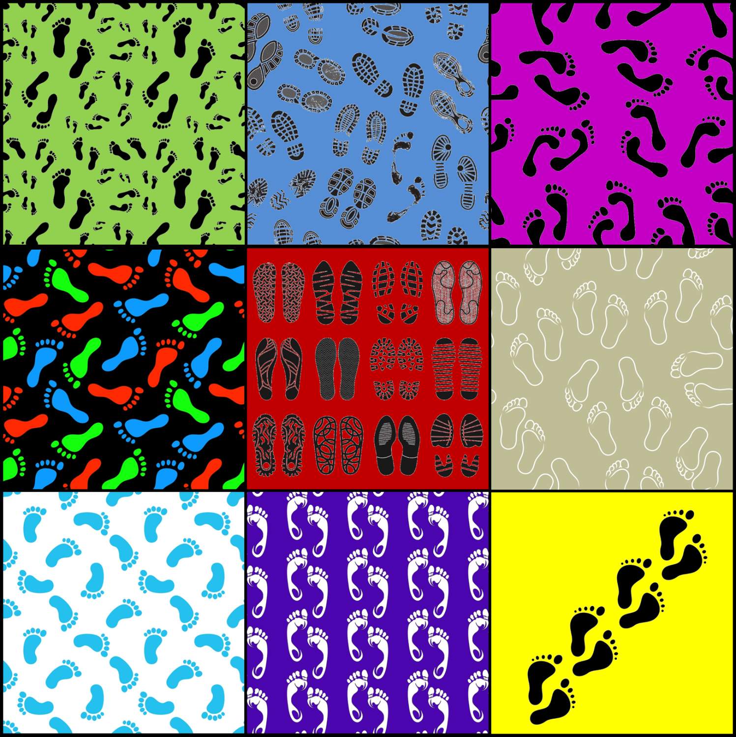 Solve Footprint patterns jigsaw puzzle online with 324 pieces