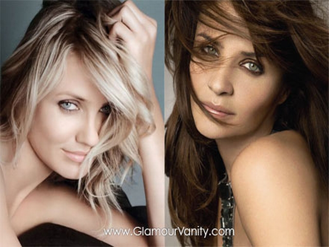 Solve Cameron Diaz vs Helena Christensen jigsaw puzzle online with 80 ...