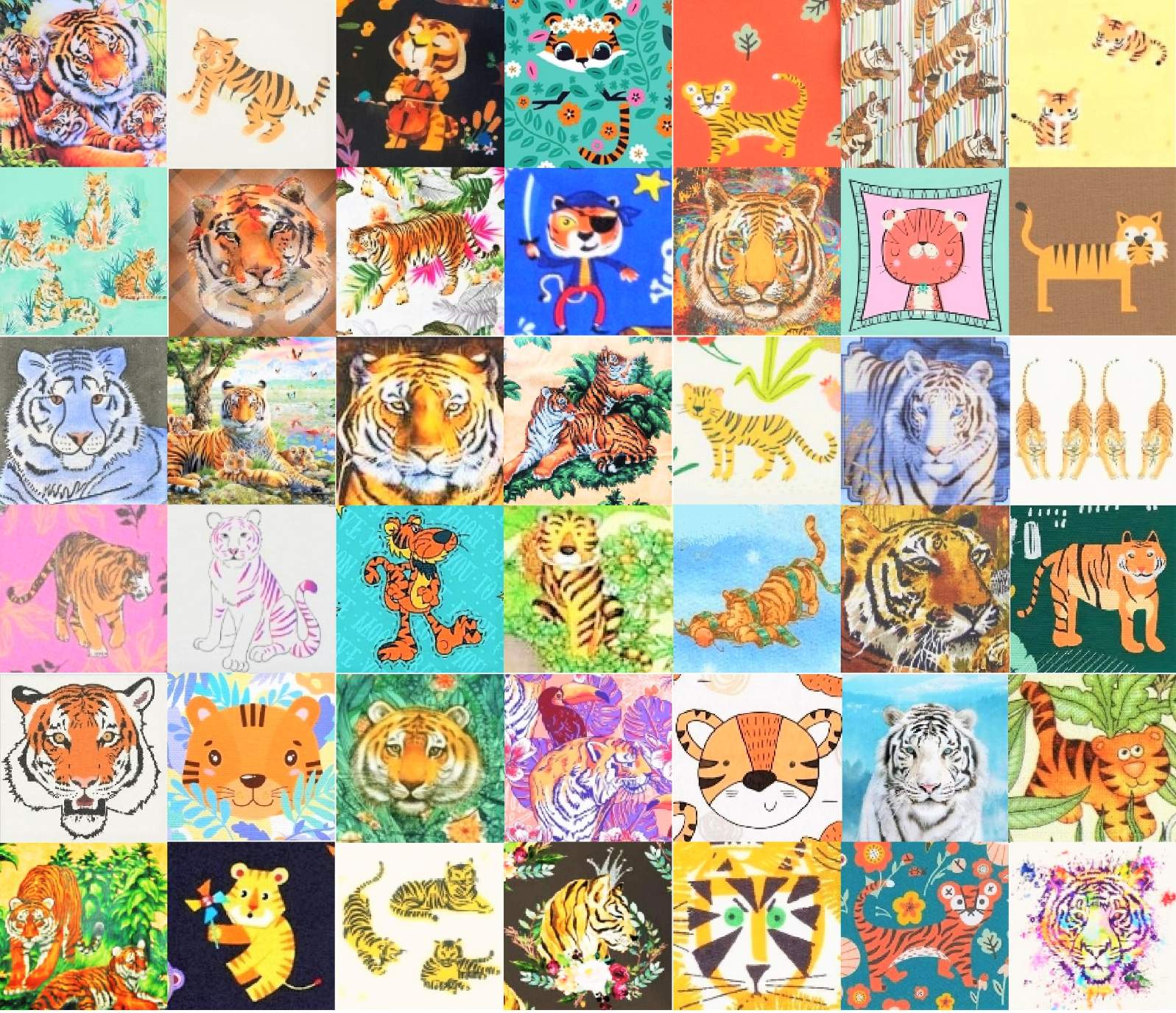 Solve .PATCHWORK TIGERS 10 jigsaw puzzle online with 143 pieces