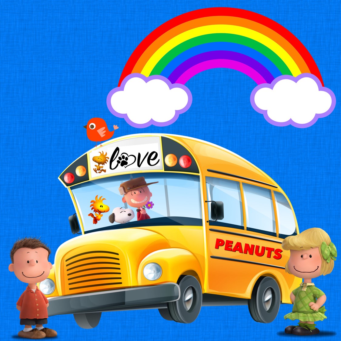 Solve Peanuts School Bus jigsaw puzzle online with 64 pieces