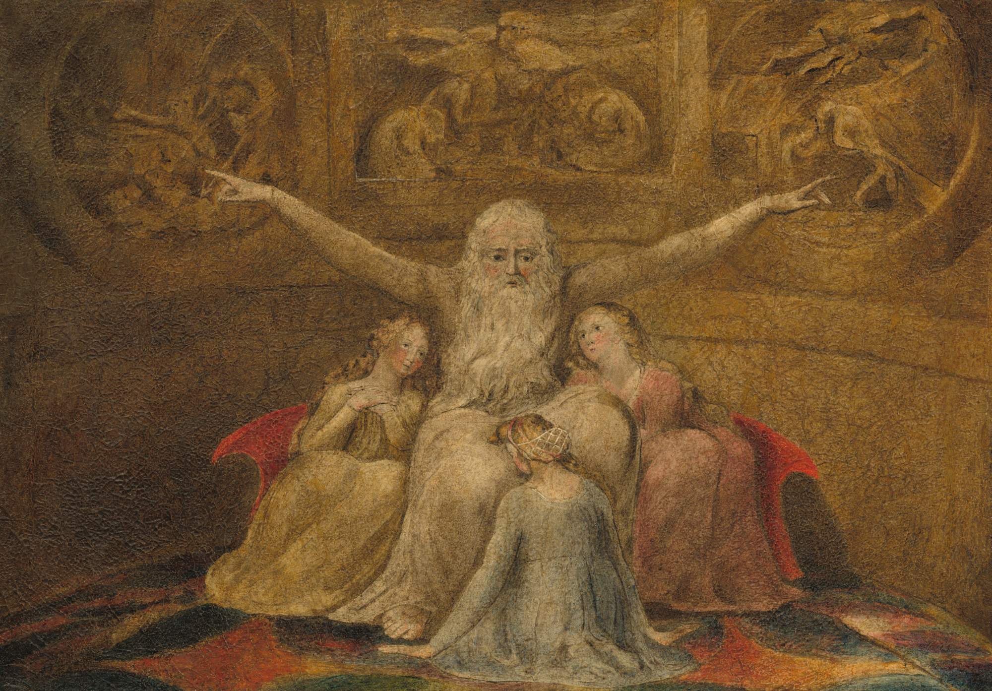 Solve William Blake: Libro de Job, Job y sus hijas (tempera), 1799 ...