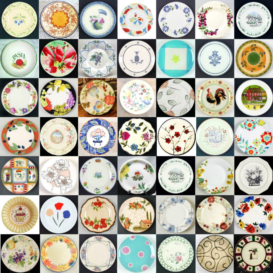 Solve DISCONTINUED PFALTZGRAFF PATTERNS (or BIG CIRCLES) jigsaw puzzle online with 81 pieces