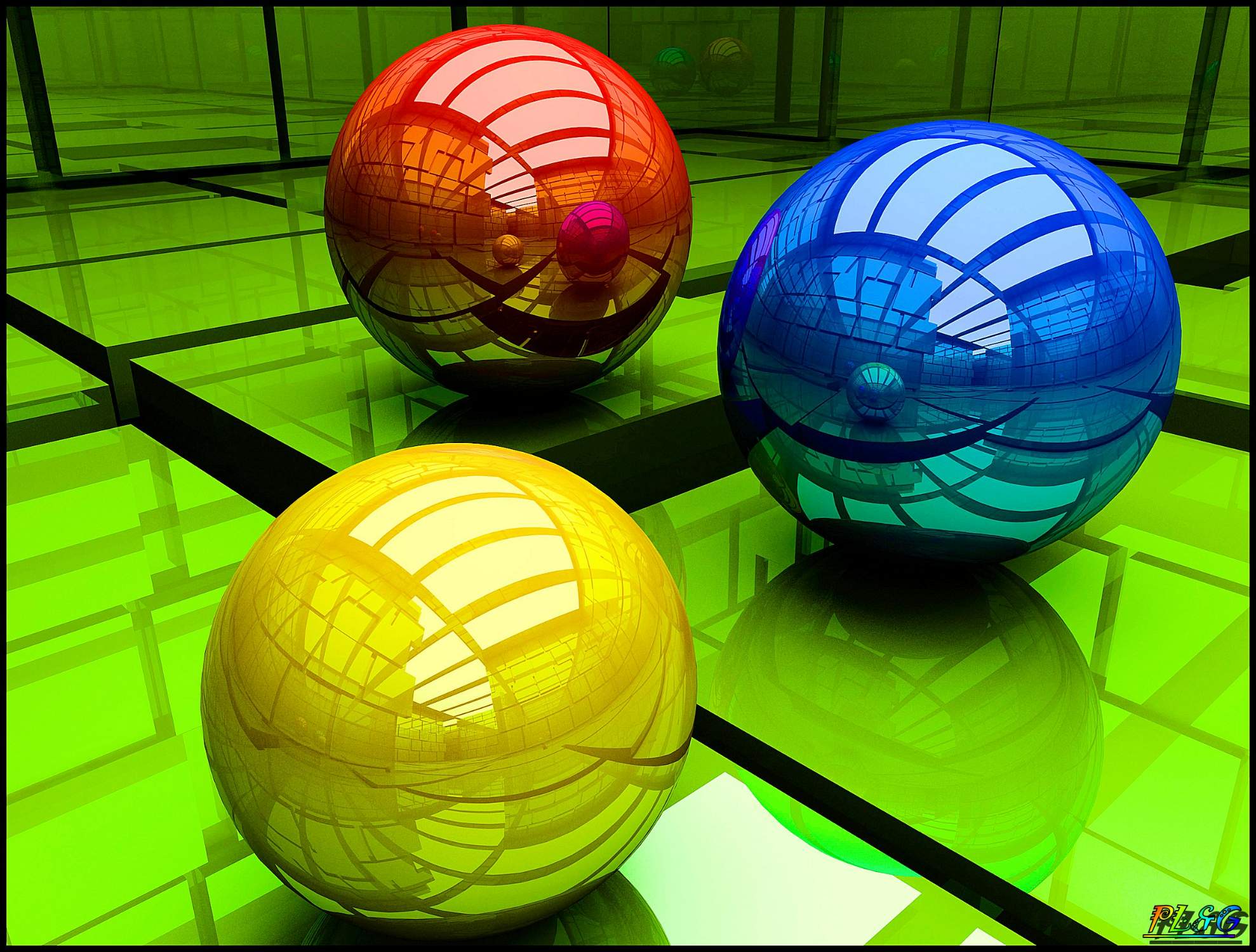 Solve ~Reflections in 3 colors jigsaw puzzle online with 192 pieces