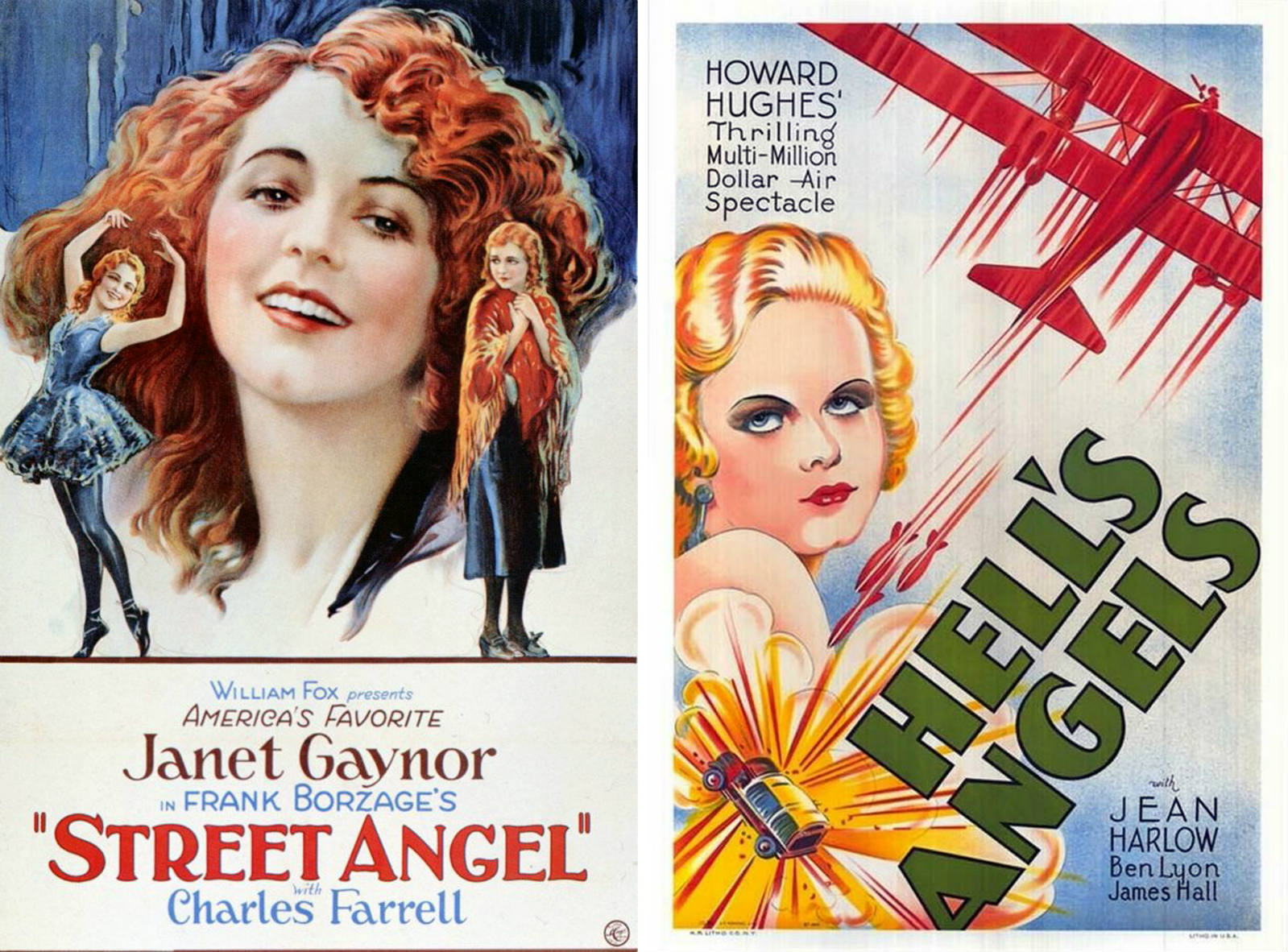 Solve Street Angel ~ 1928 and Hell's Angels ~ 1930 jigsaw puzzle online ...