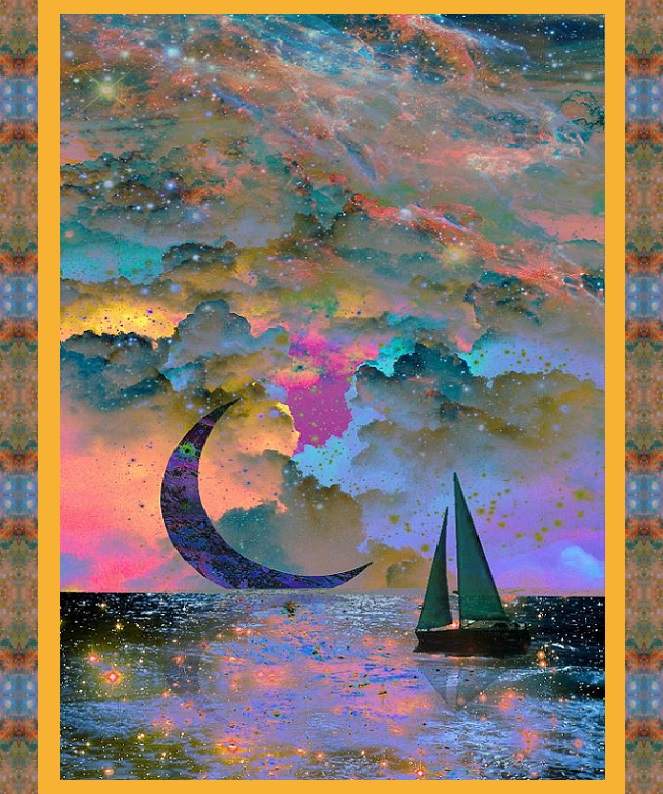 Solve Indigo Dreams MoonSet jigsaw puzzle online with 42 pieces