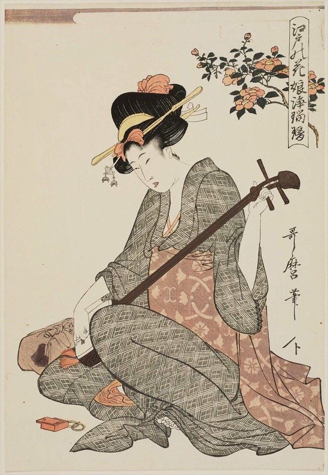 Solve Flowers of Edo, Tsubaki By Utamaro jigsaw puzzle online with 176 ...