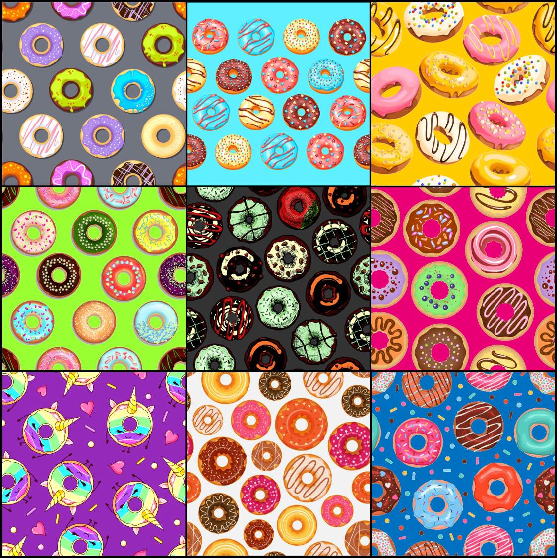 Jigsaw Puzzle | Donut patterns 3 | 81 pieces | Jigidi