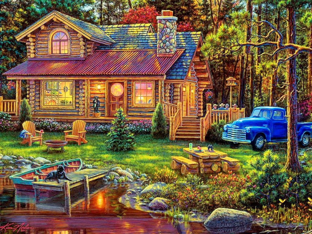 Solve The Perfect Log Cabin jigsaw puzzle online with 165 pieces