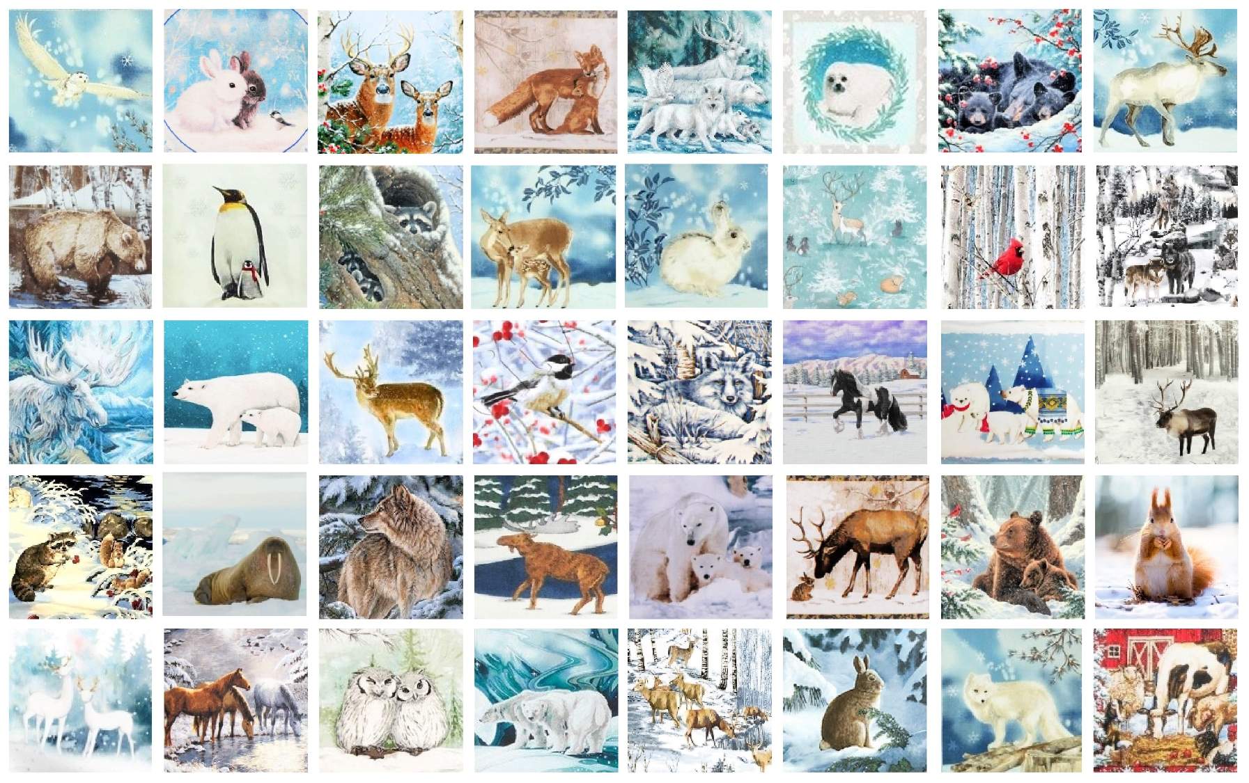 Solve .PATCHWORK WINTER WILDLIFE 2 jigsaw puzzle online with 135 pieces