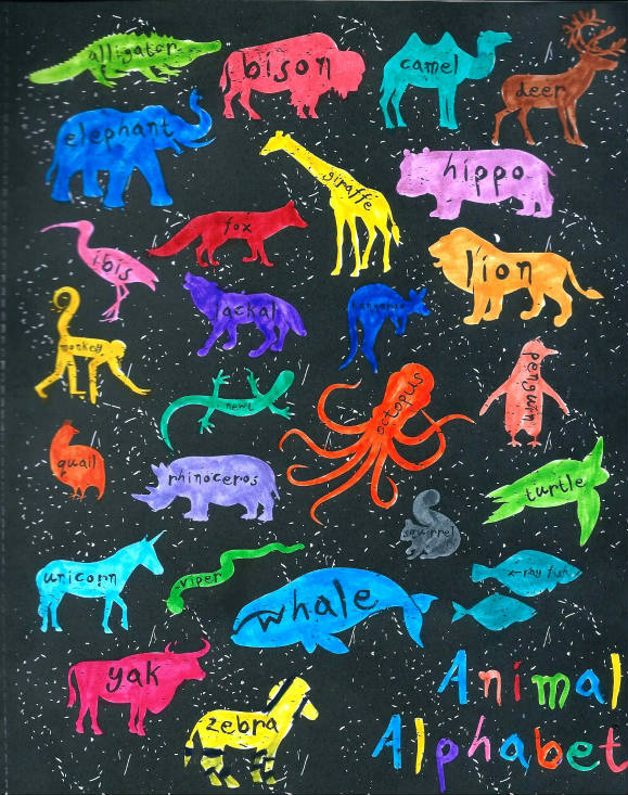 Solve Coloring Animal Alphabet jigsaw puzzle online with 12 pieces