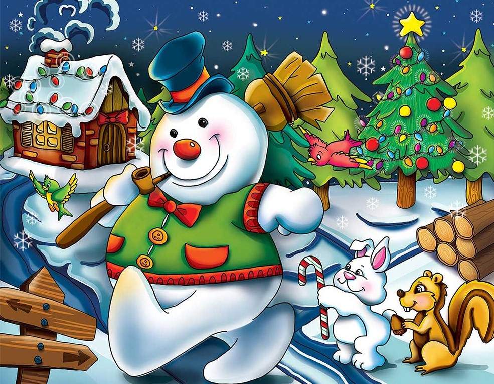 Solve Snowman jigsaw puzzle online with 48 pieces