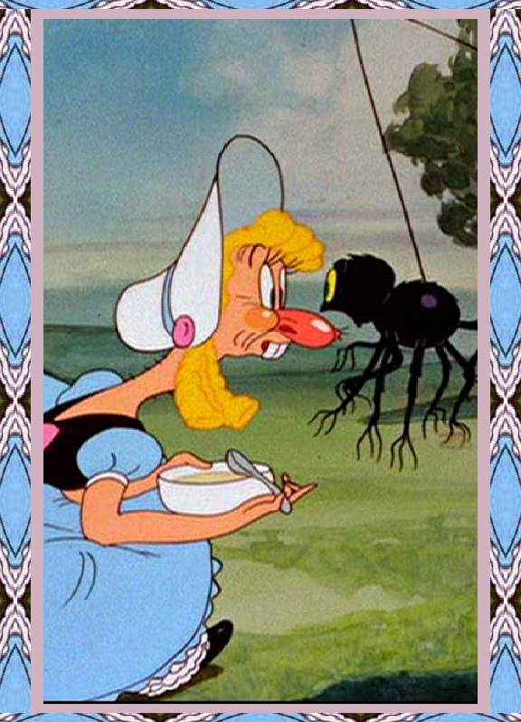 Solve Little Miss Muffet Frightened the Spider Away jigsaw puzzle ...