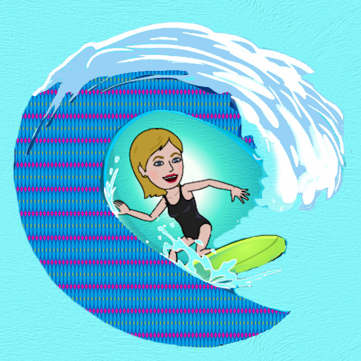Solve SURFING THE PATTERN WAVE jigsaw puzzle online with 225 pieces