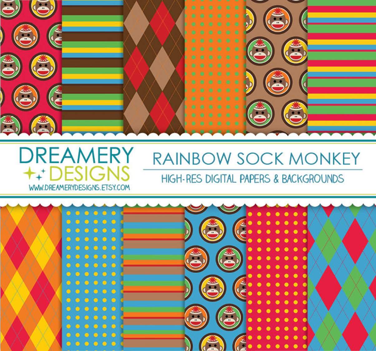 Solve Rainbow Sock Monkey jigsaw puzzle online with 90 pieces