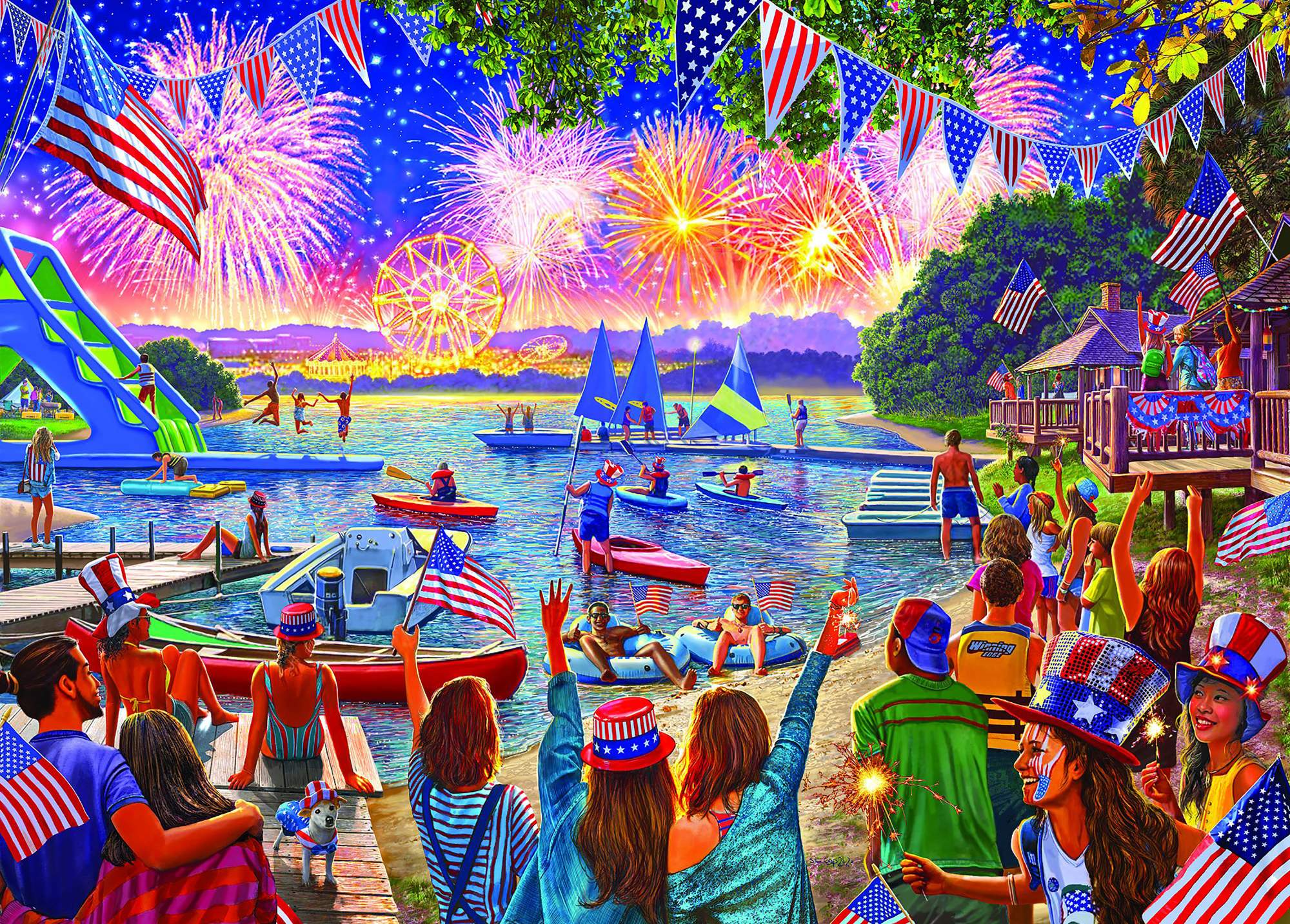 Solve 4th of July Fireworks jigsaw puzzle online with 352 pieces