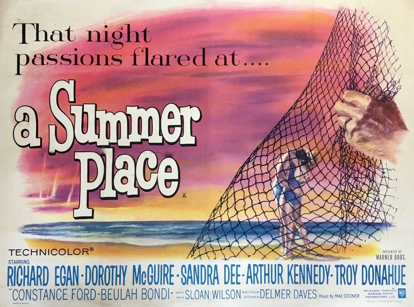 Solve A SUMMER PLACE - 1959 MOVIE POSTER DOROTHY McGUIRE, RICHARD EGAN ...