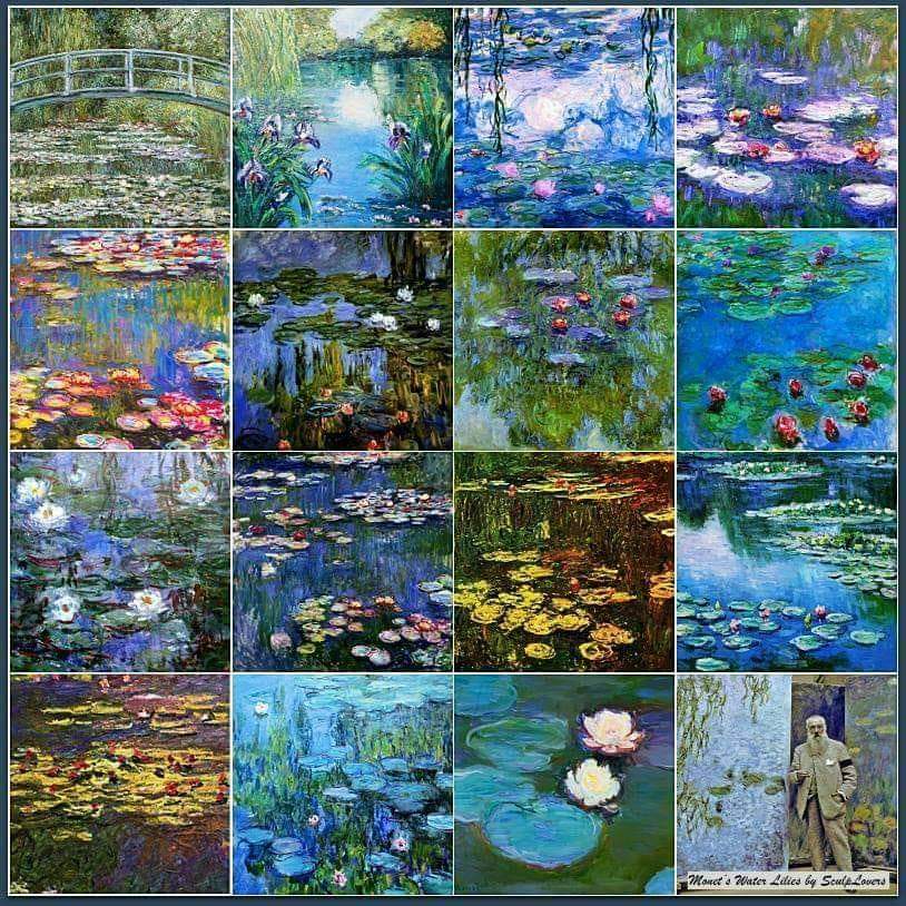 Solve Water Lily Collage - By Claude Monet jigsaw puzzle online with ...