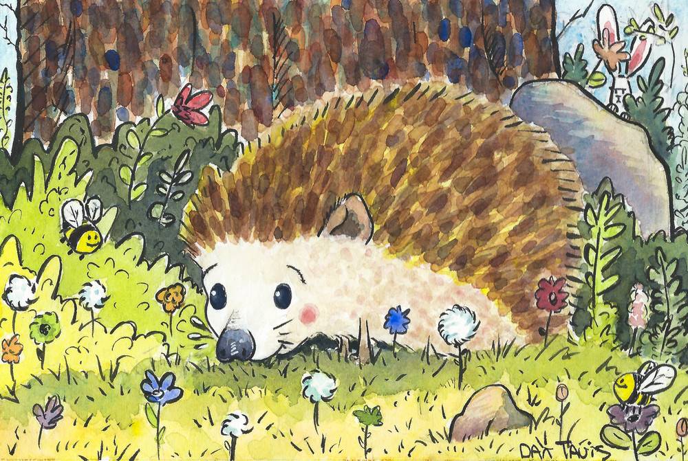 Solve Hedgehog jigsaw puzzle online with 35 pieces