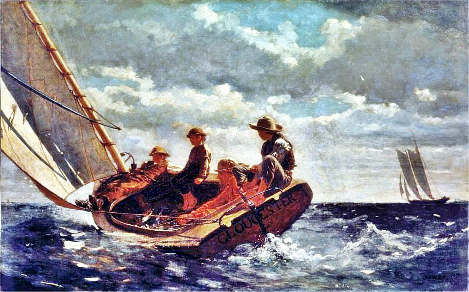 Solve Breezing-Up by Winslow Homer jigsaw puzzle online with 160 pieces