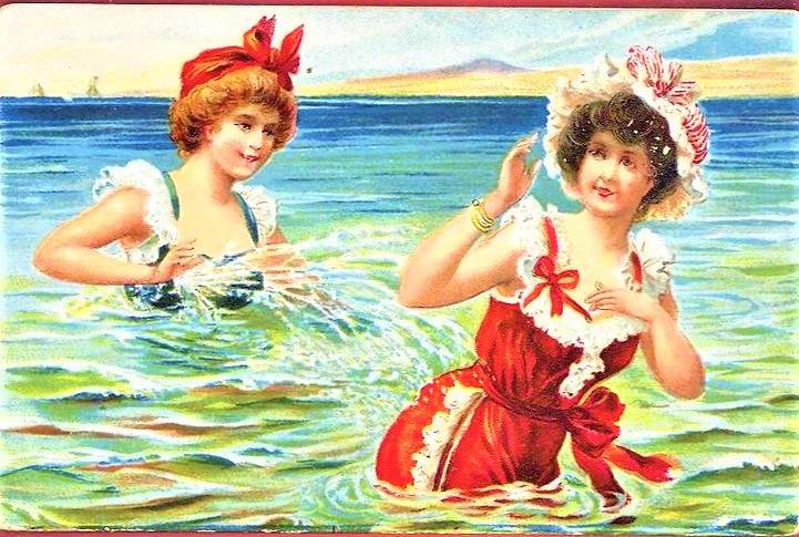 Solve Themes Vintage illustrations/pictures - Bathing Beauties jigsaw ...