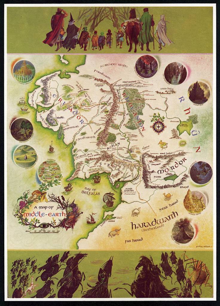 Solve MIddle Earth Map by P. Baynes jigsaw puzzle online with 280 pieces