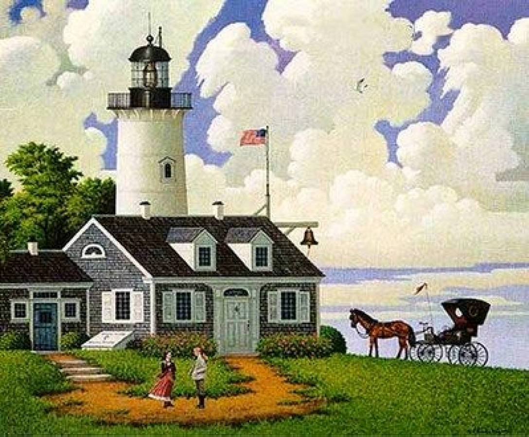 Solve Visiting at the Lighthouse. jigsaw puzzle online with 80 pieces