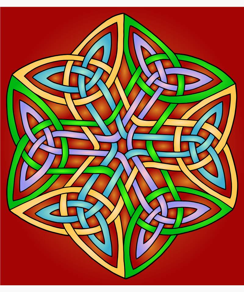 Solve hexagonal celtic knot with 4 colors jigsaw puzzle online with 72 ...