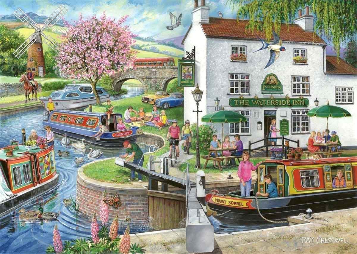 Solve Pub by the Canal #4 jigsaw puzzle online with 88 pieces