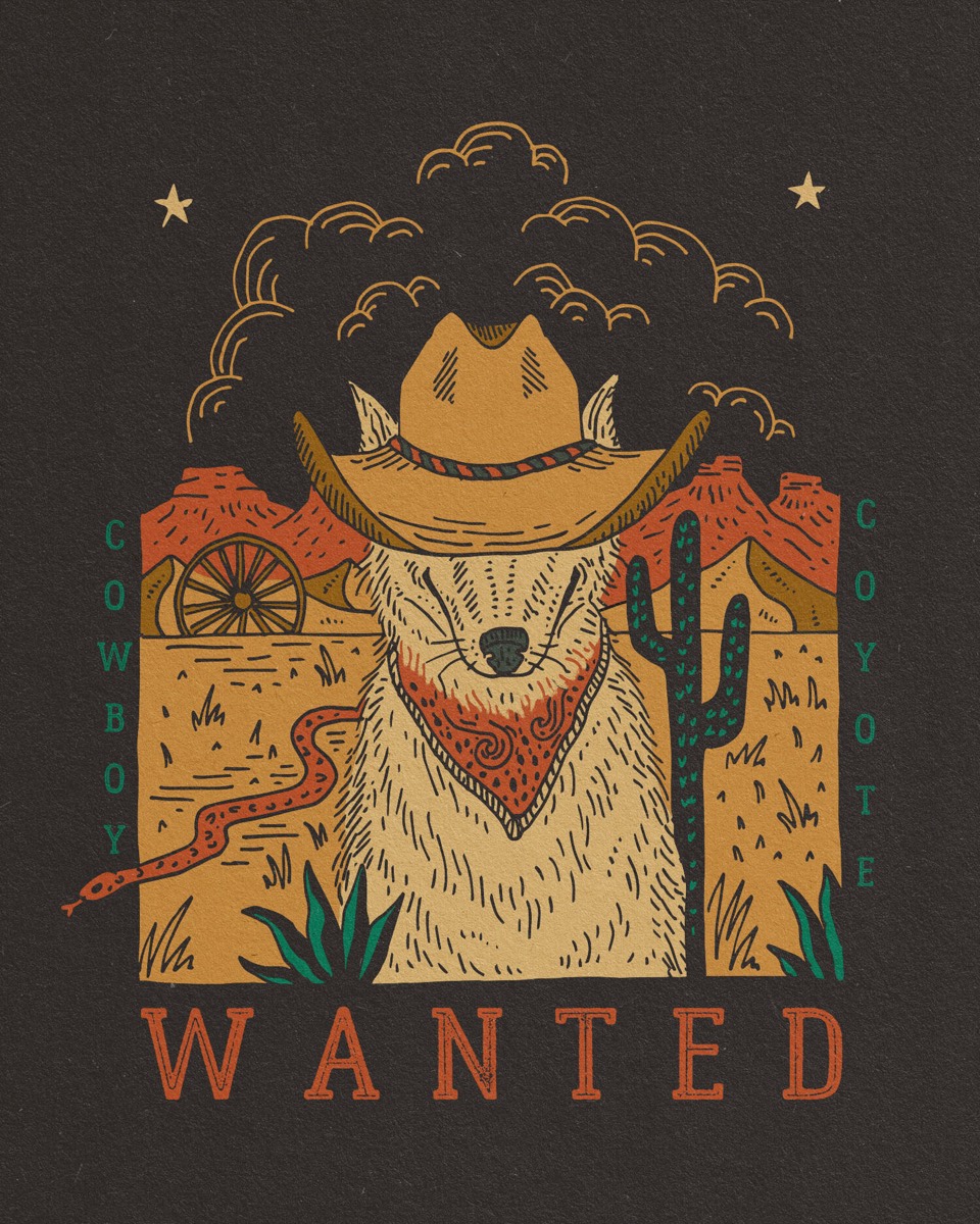 Solve Cowboy Coyote jigsaw puzzle online with 252 pieces